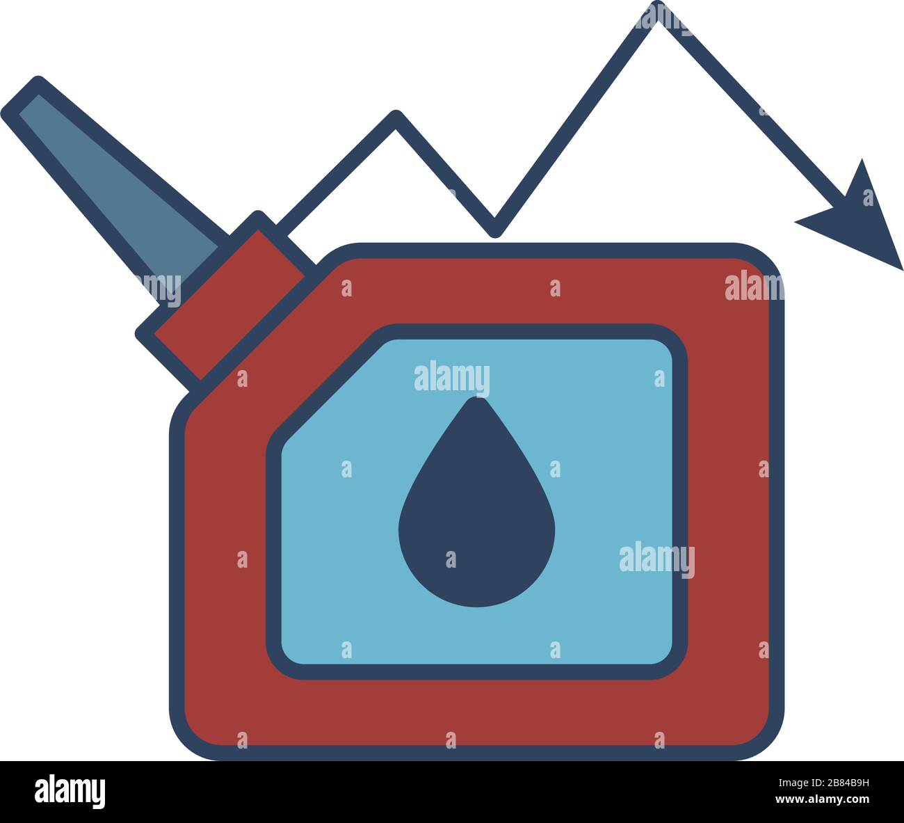 oil barrel tank with arrow decreasing fill style icon Stock Vector ...