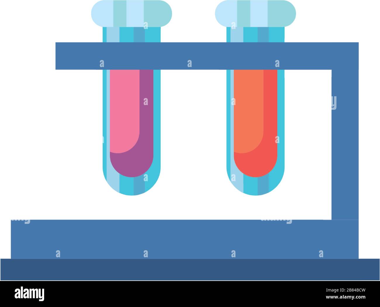 test tubes on stand icon over white background, flat style, vector ...