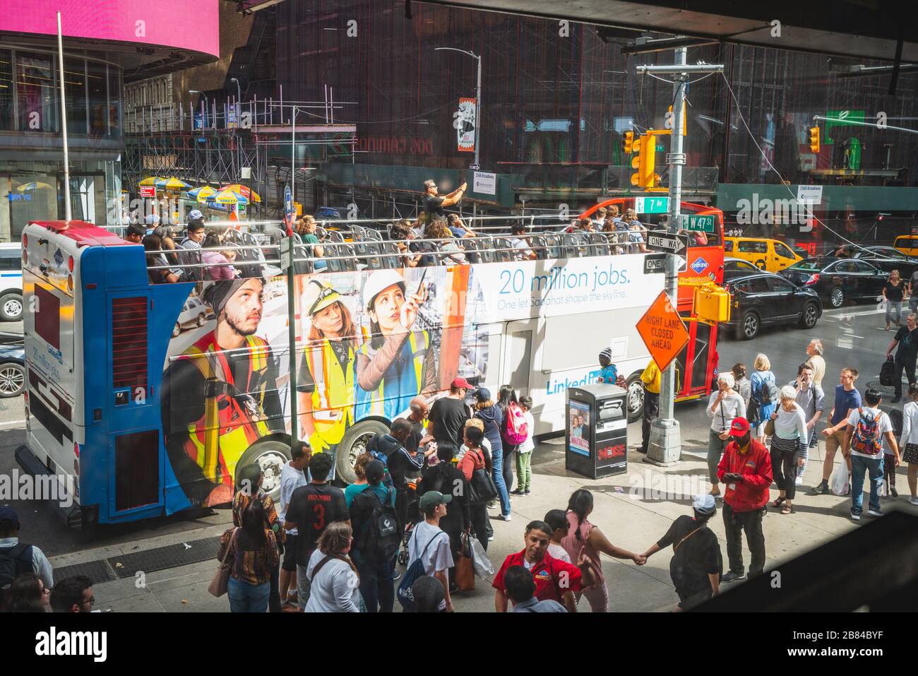 New York City/USA - May 24, 2019 New York City Hop on Hop off Tour Bus ...
