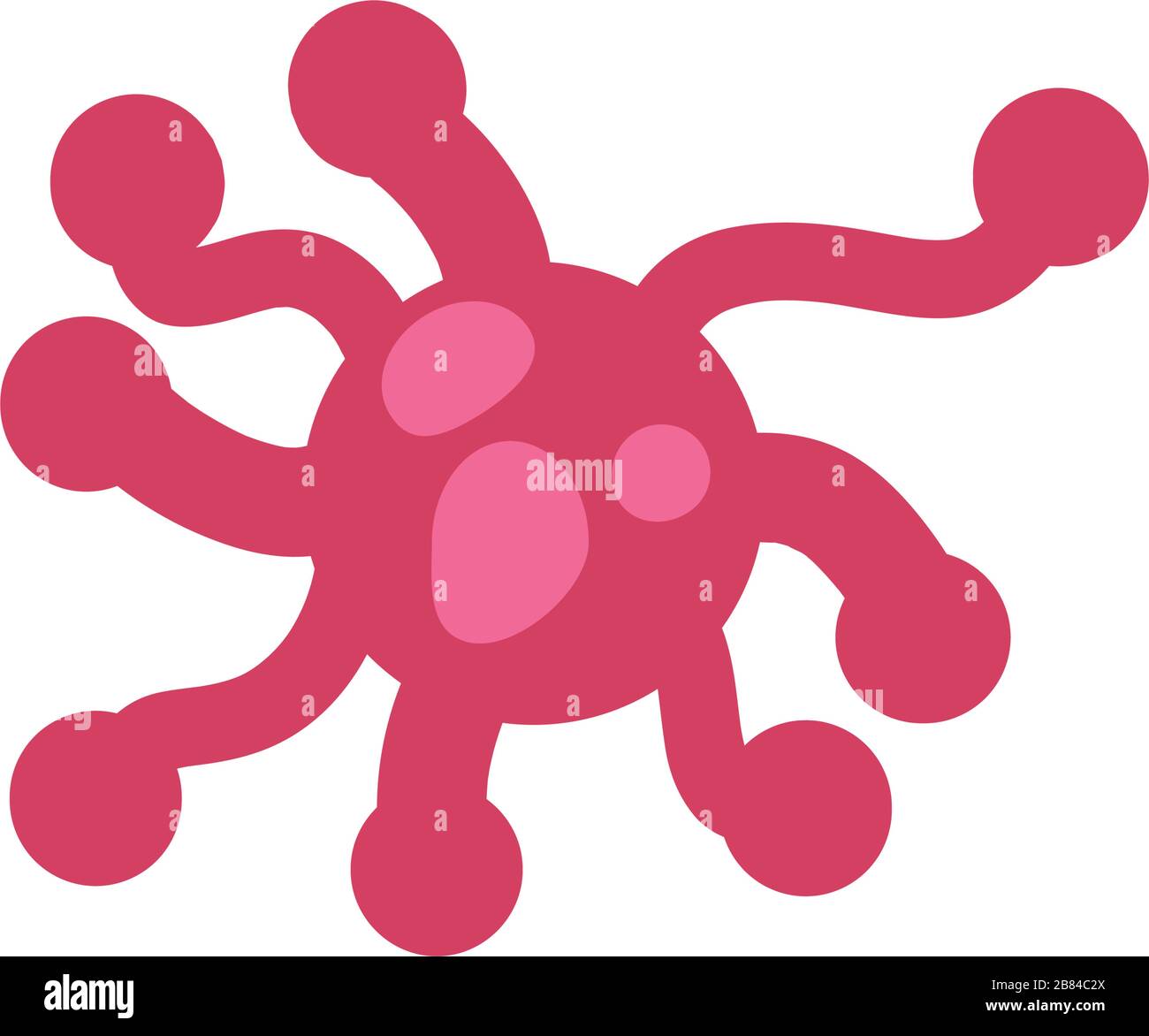 virus icon over white background, line style, vector illustration Stock ...