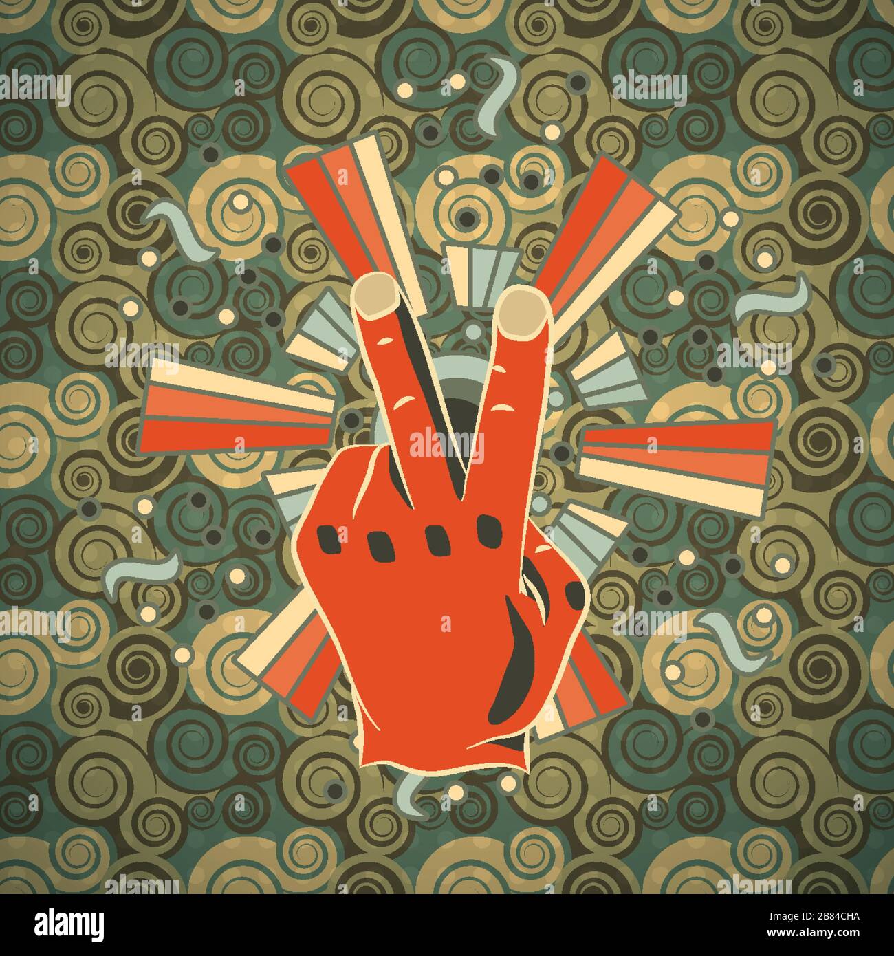 Peace sign on fingers Stock Vector Images - Alamy