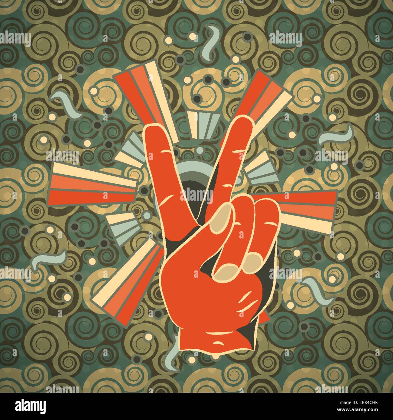 Peace sign on fingers Stock Vector Images - Alamy