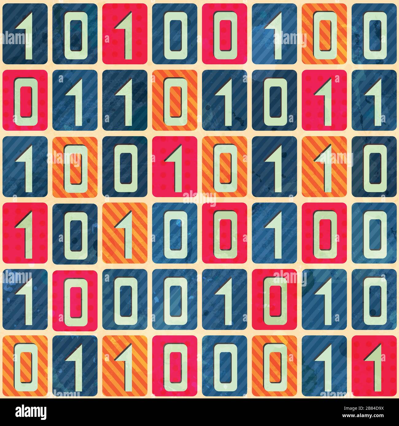 vintage tech seamless pattern with grunge effect Stock Vector Image ...