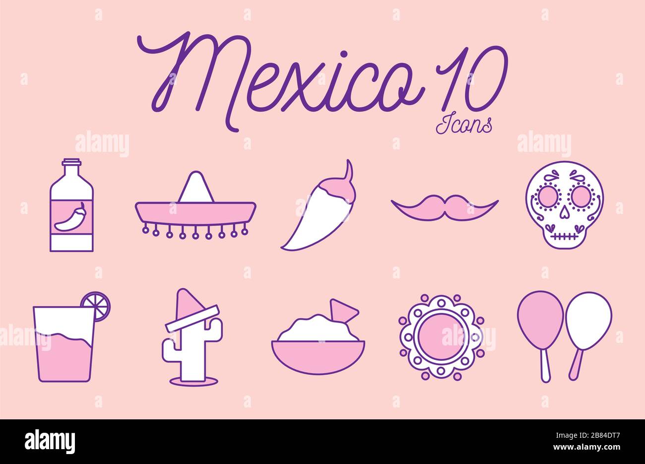 10 Mexican line style icon set vector design Stock Vector Image & Art ...