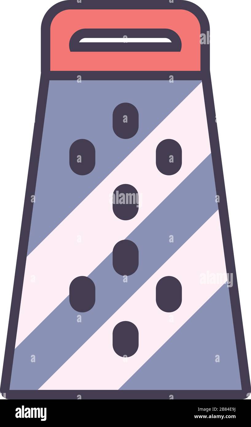 grater line and fill style icon design, kitchen cook eat food ...