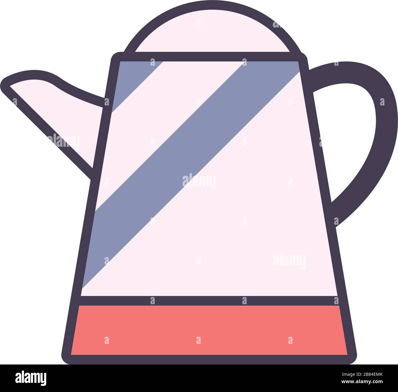 tea or coffee kettle line and fill style icon design, kitchen cook eat ...