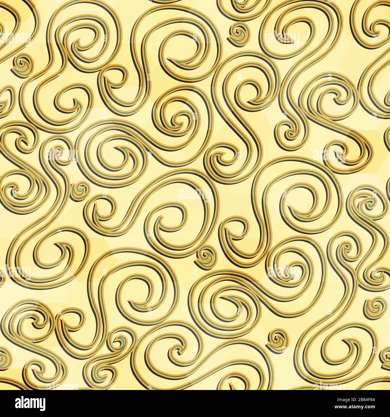 abstract gold color curves seamless pattern Stock Vector Image & Art ...