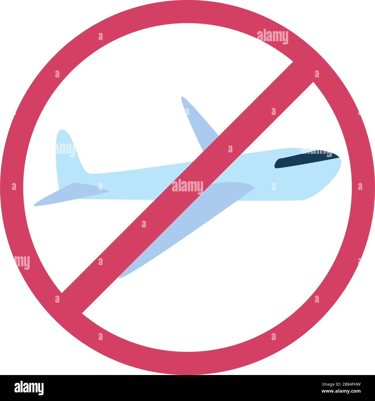 banned flights sign icon over white background, flat style, vector ...