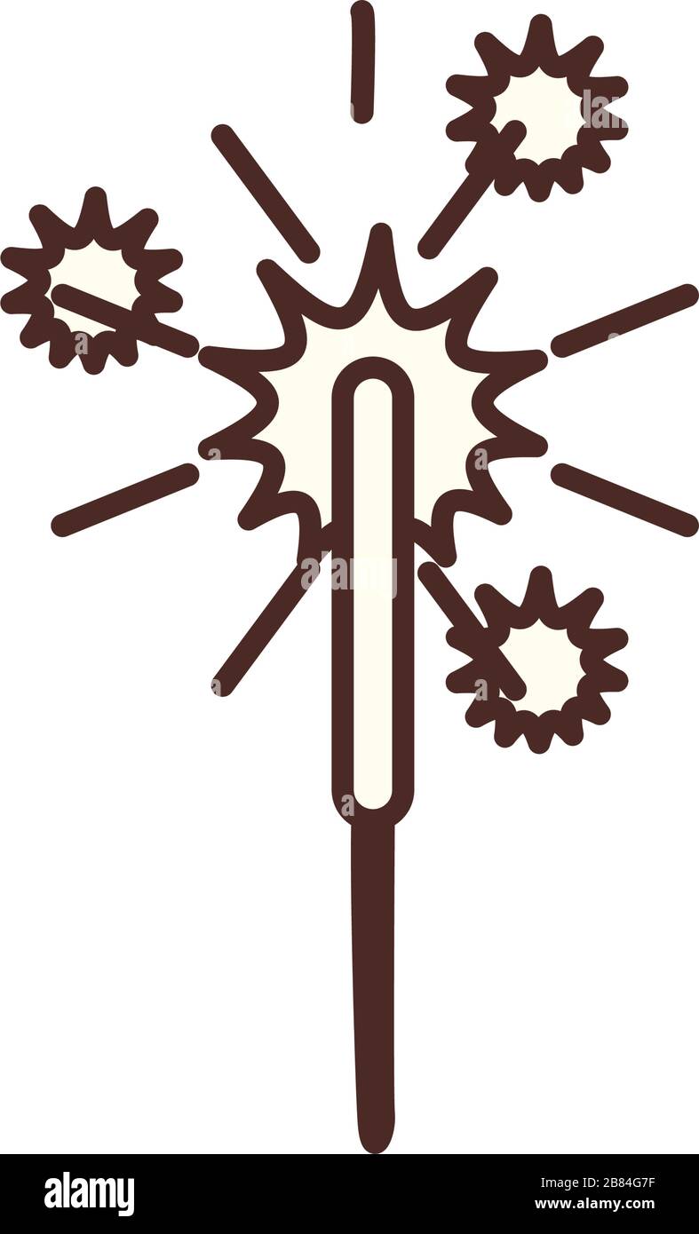 Firework line style icon design, Celebration festival event holiday ...