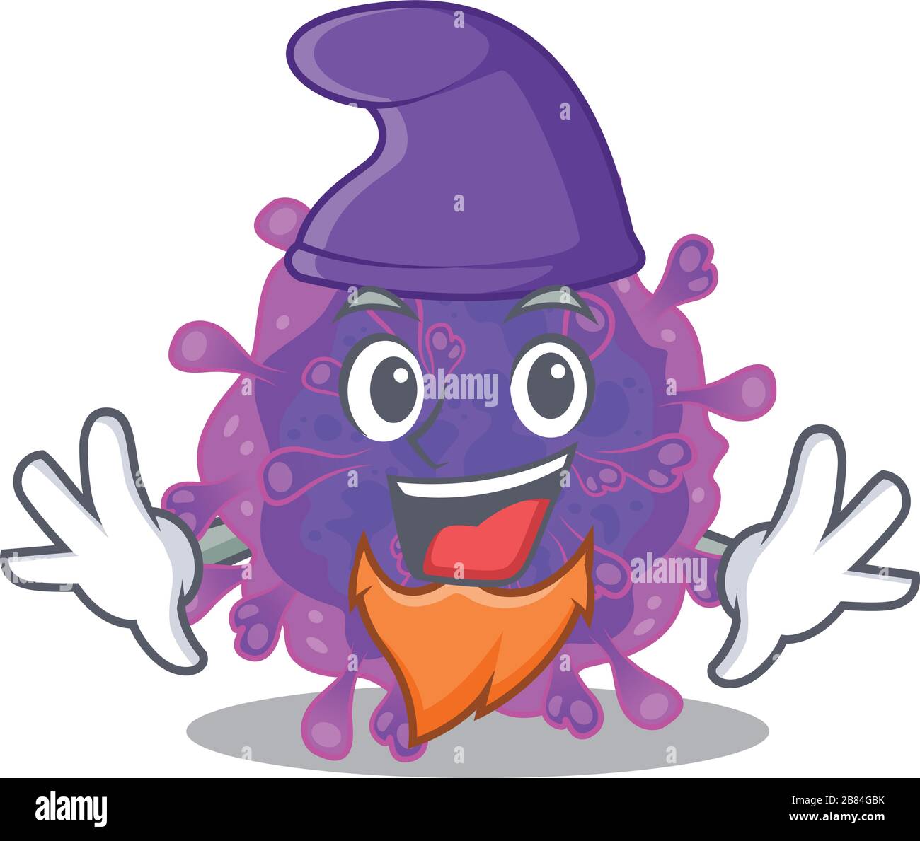 Cute and funny alpha coronavirus cartoon character dressed as an Elf ...