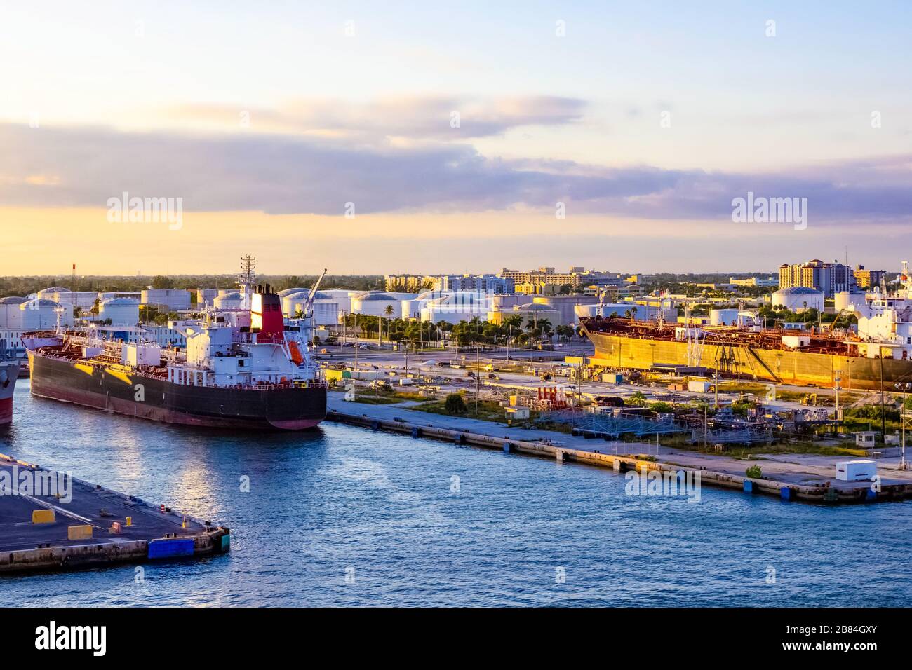 The view from a cruise ship of terminal at Port Everglades, in Ft ...