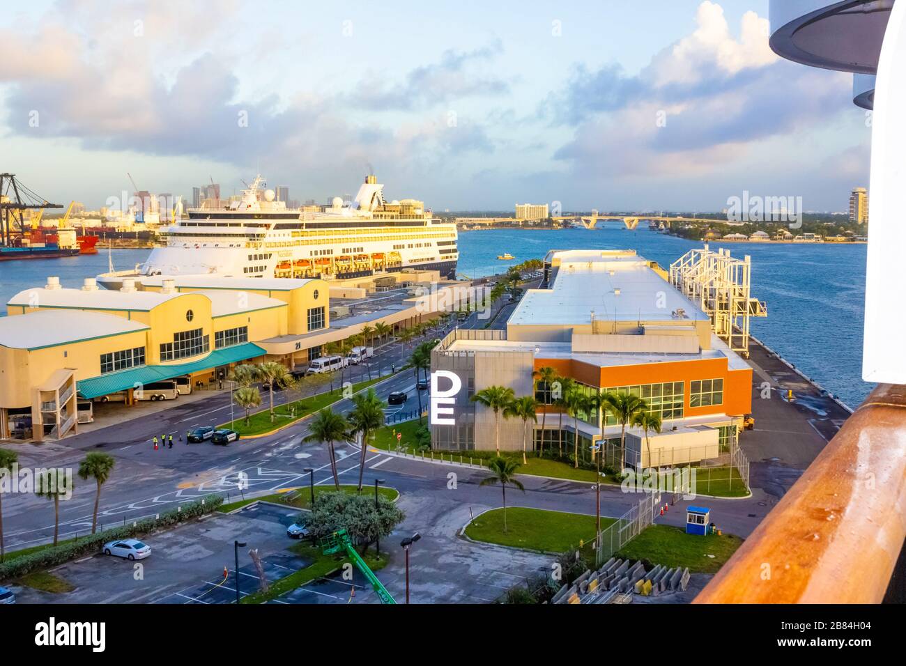 Fort Lauderdale - December 1, 2019: The view from a cruise ship of ...
