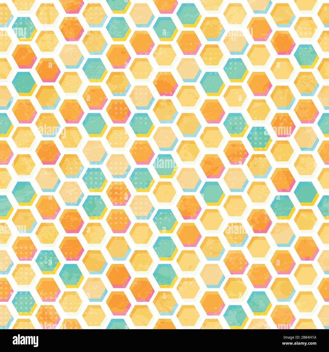 abstract honeycomb seamless pattern with grunge effect Stock Vector ...