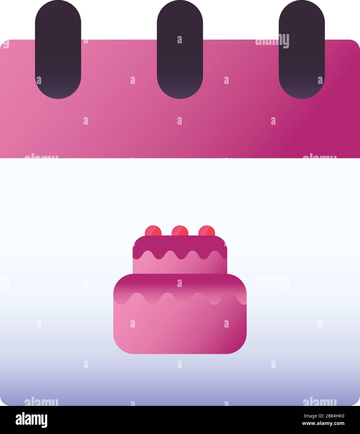 Sweet cake inside calendar gradient style icon design, dessert food ...