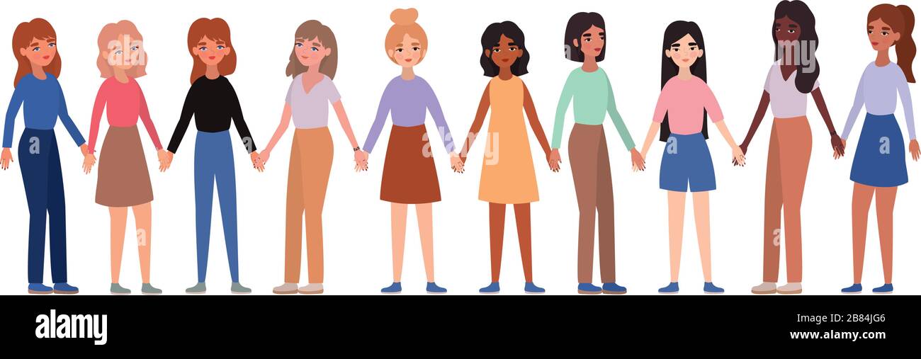 Women holding hands vector design Stock Vector Image & Art - Alamy