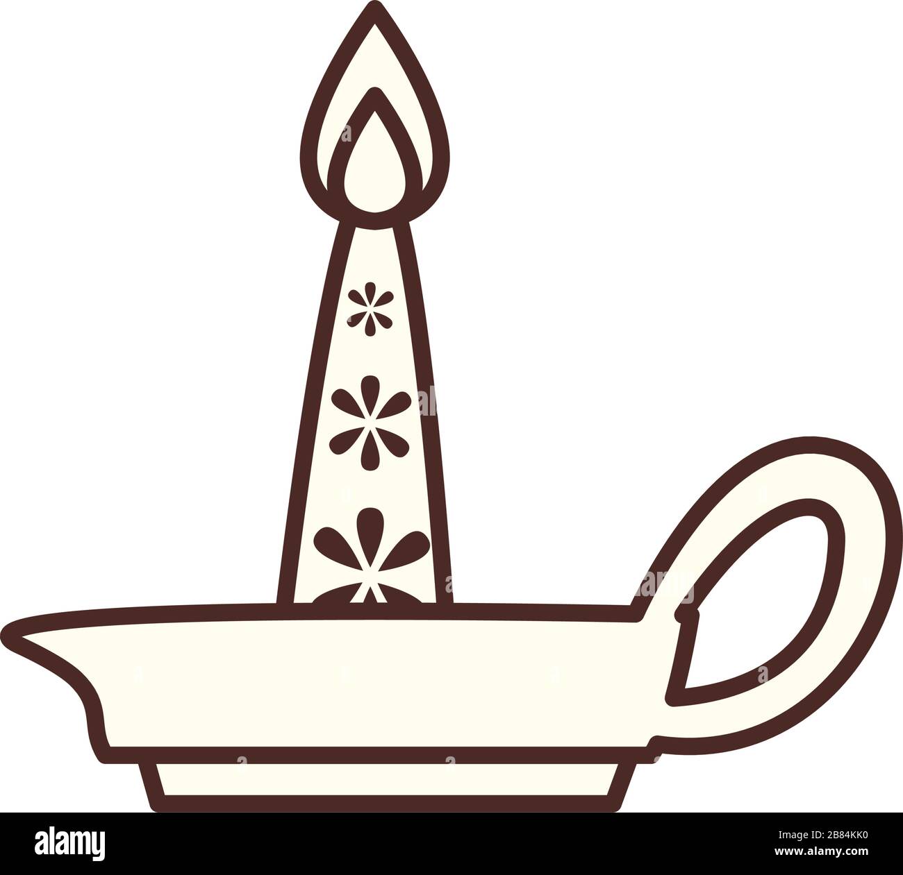 Ramadan candle line style icon design, Islamic muslim religion culture ...