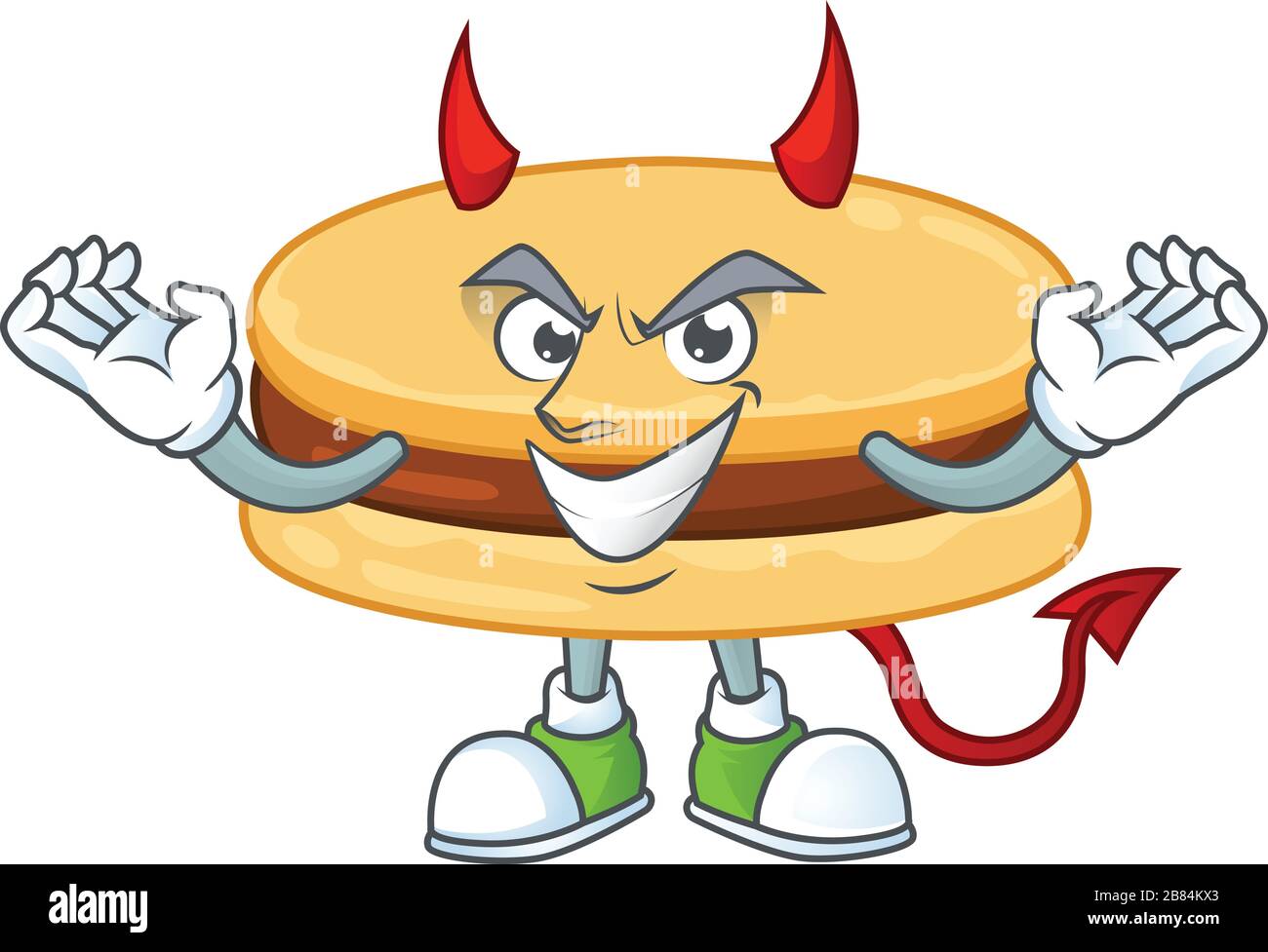 Cartoon picture of brown alfajor in devil cartoon character design ...