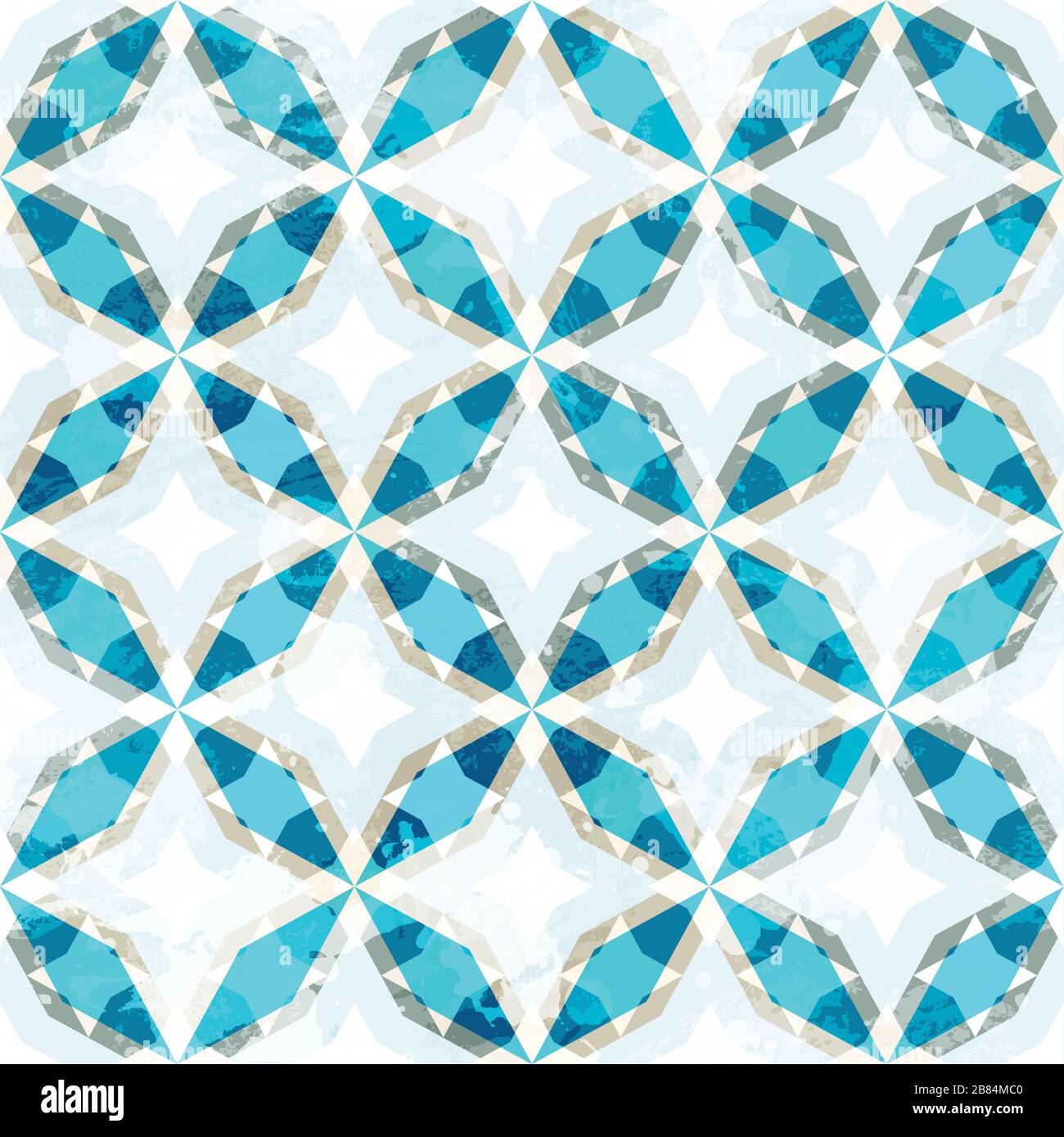 blue mosaic seamless pattern with grunge effect Stock Vector Image ...