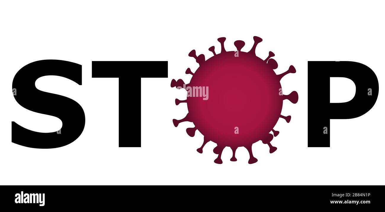 Stop corona virus sign concept white background Stock Photo - Alamy