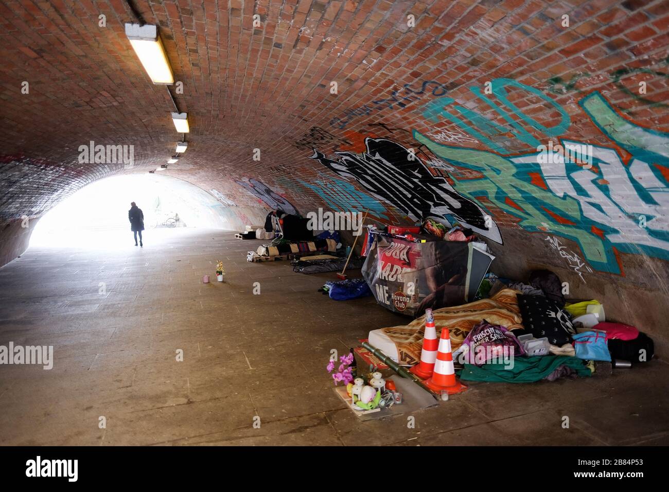 Berlin, Germany. 19th Mar, 2020. Sleeping places of homeless people in ...