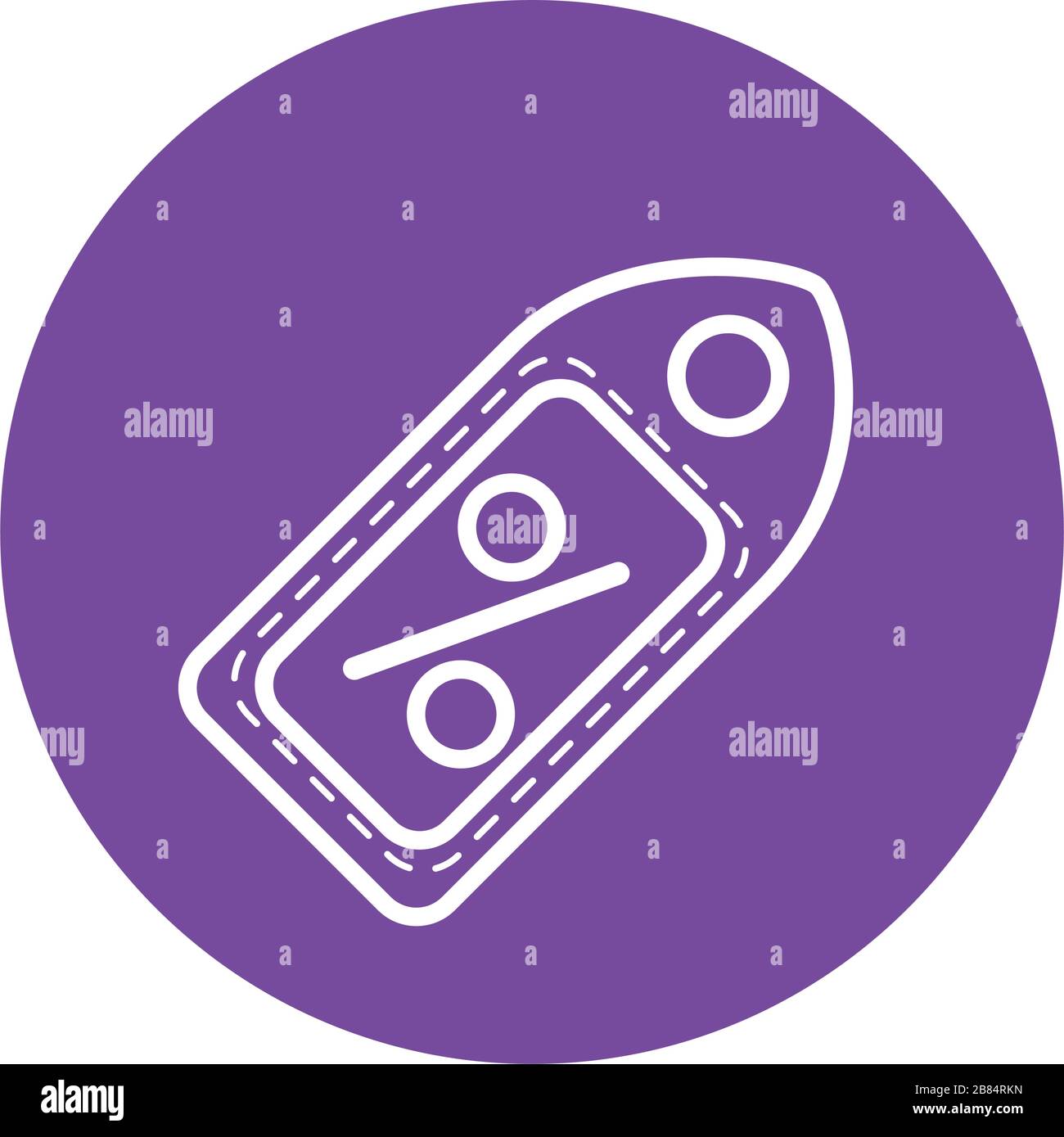 commercial tag hanging with percent symbol block style Stock Vector ...