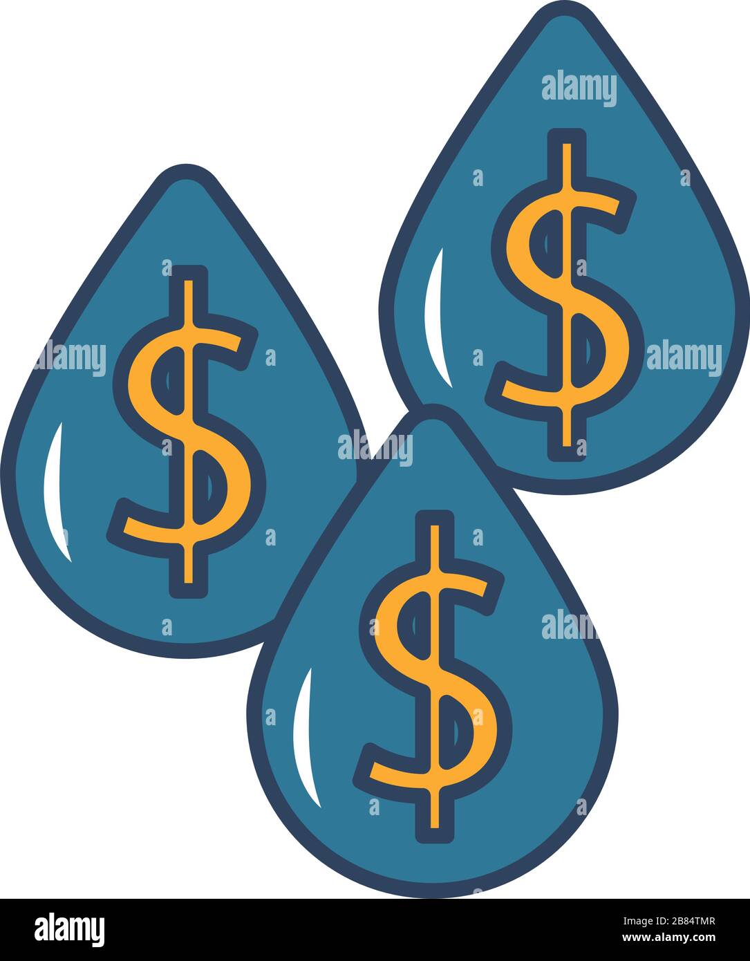 oil drops with dollars symbols fill style Stock Vector Image & Art - Alamy