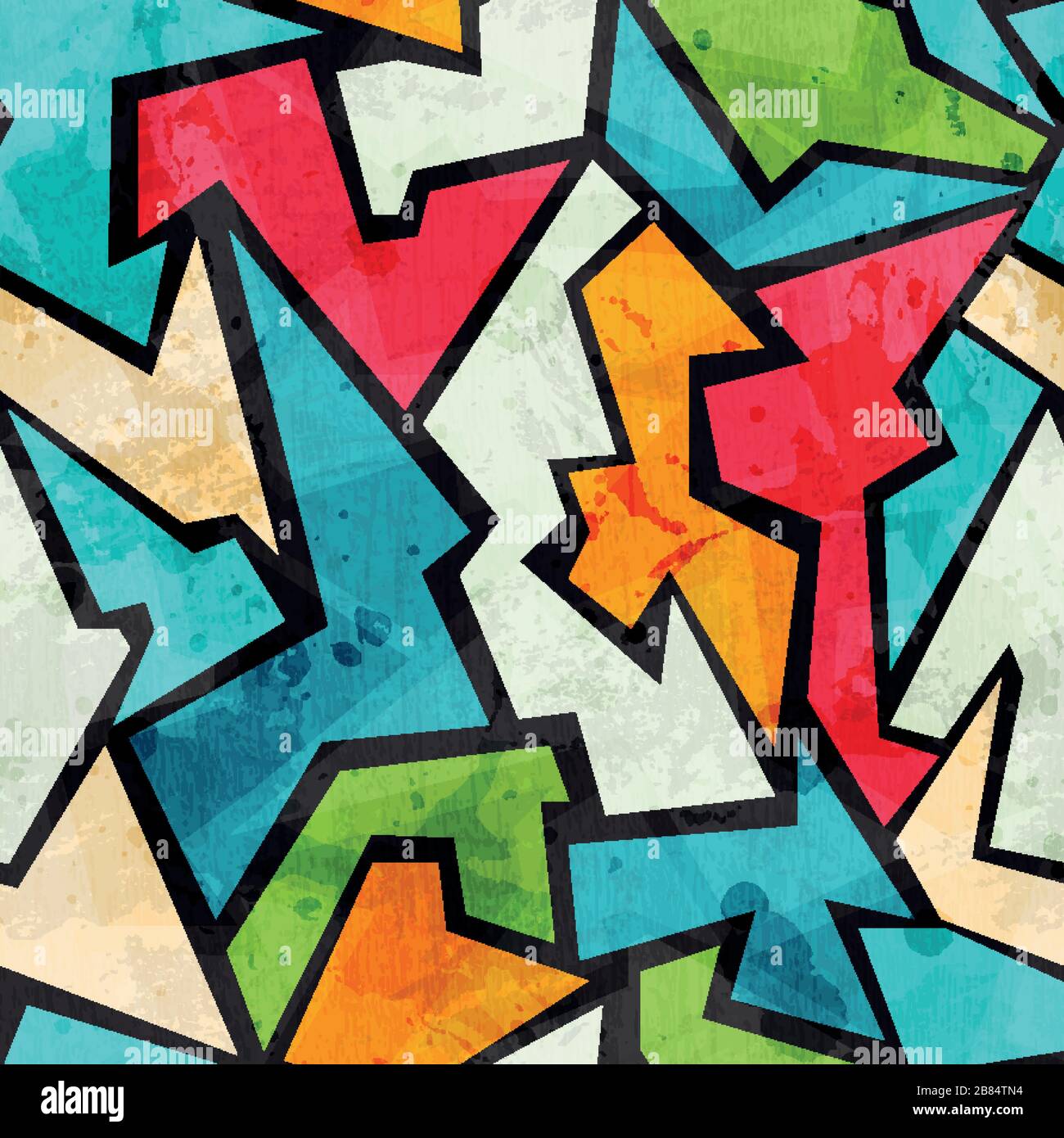 graffiti mosaic seamless pattern with grunge effect Stock Vector Image ...