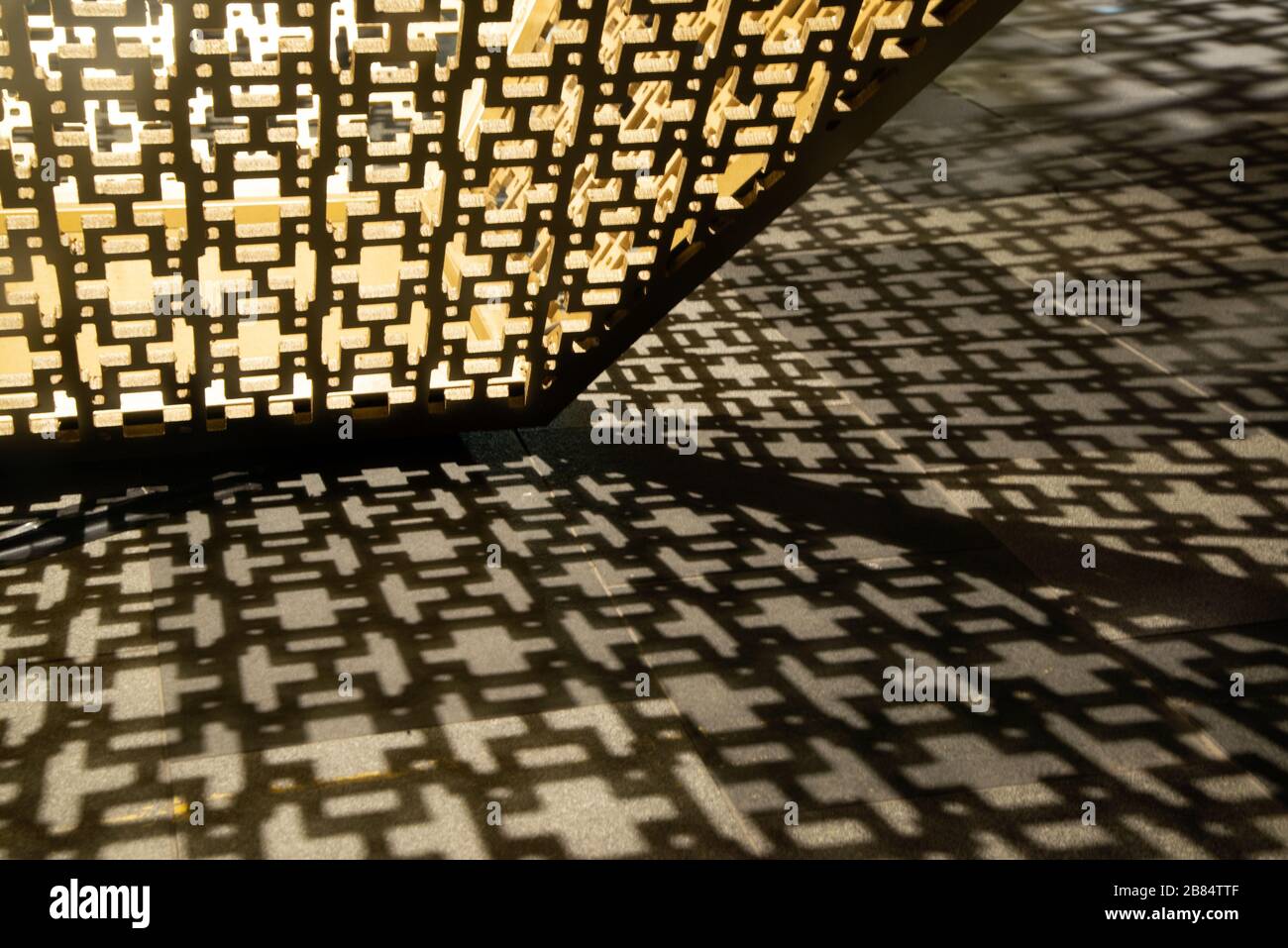 Decoration partition pattern wooden in a building Stock Photo - Alamy