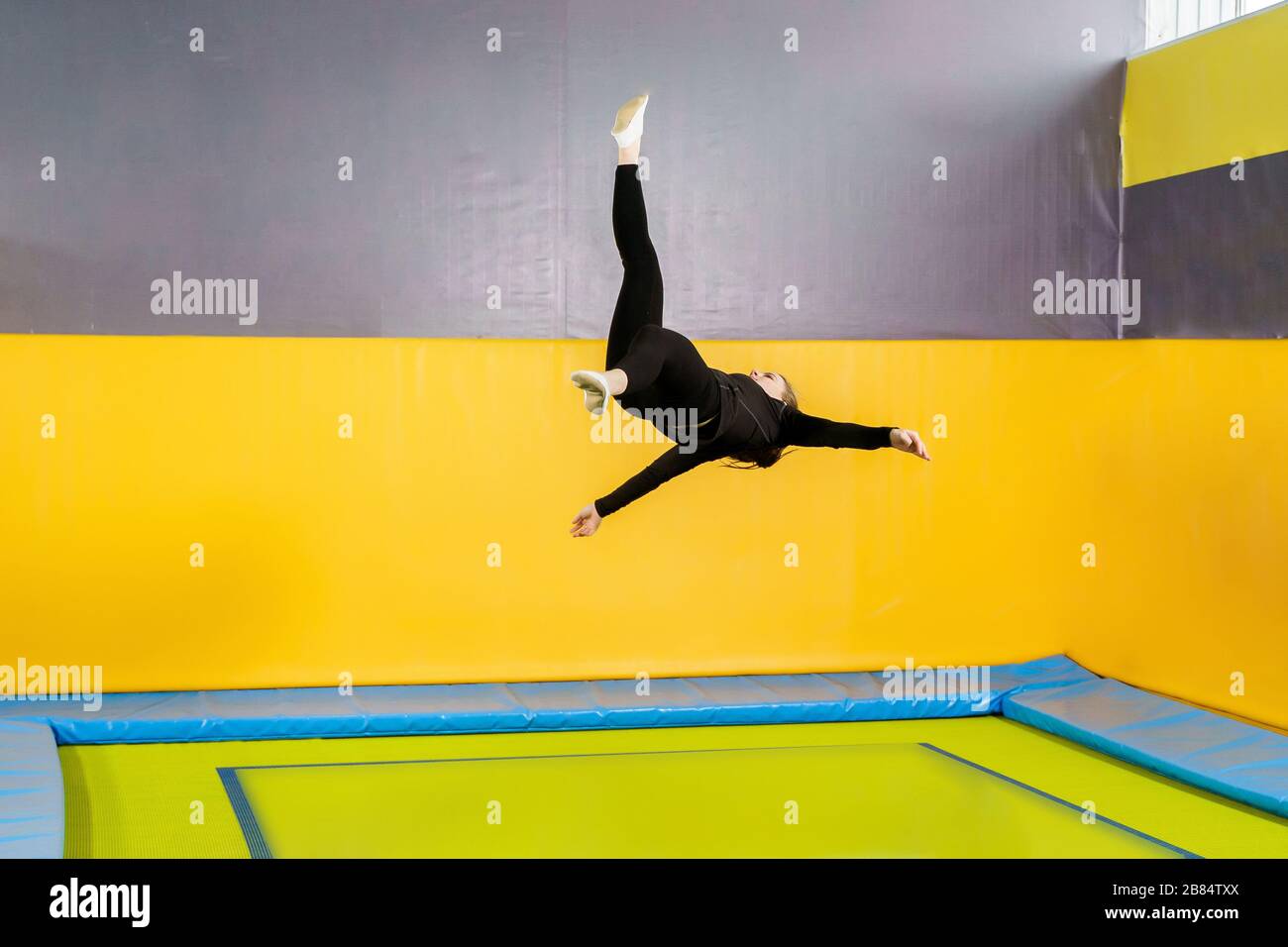 Trampoline woman acrobat hi-res stock photography and images - Alamy
