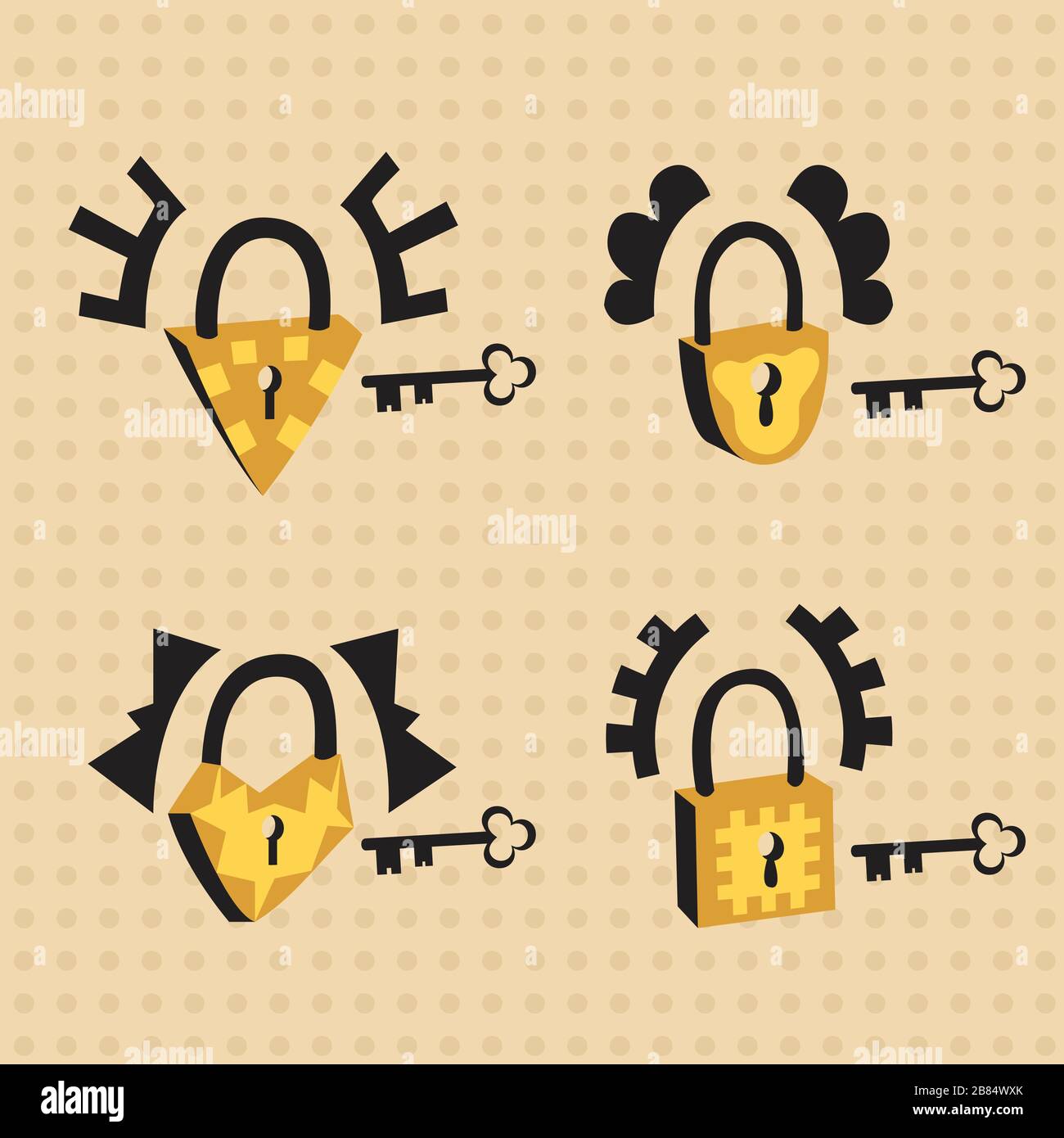 locks with keys Stock Vector Image & Art - Alamy