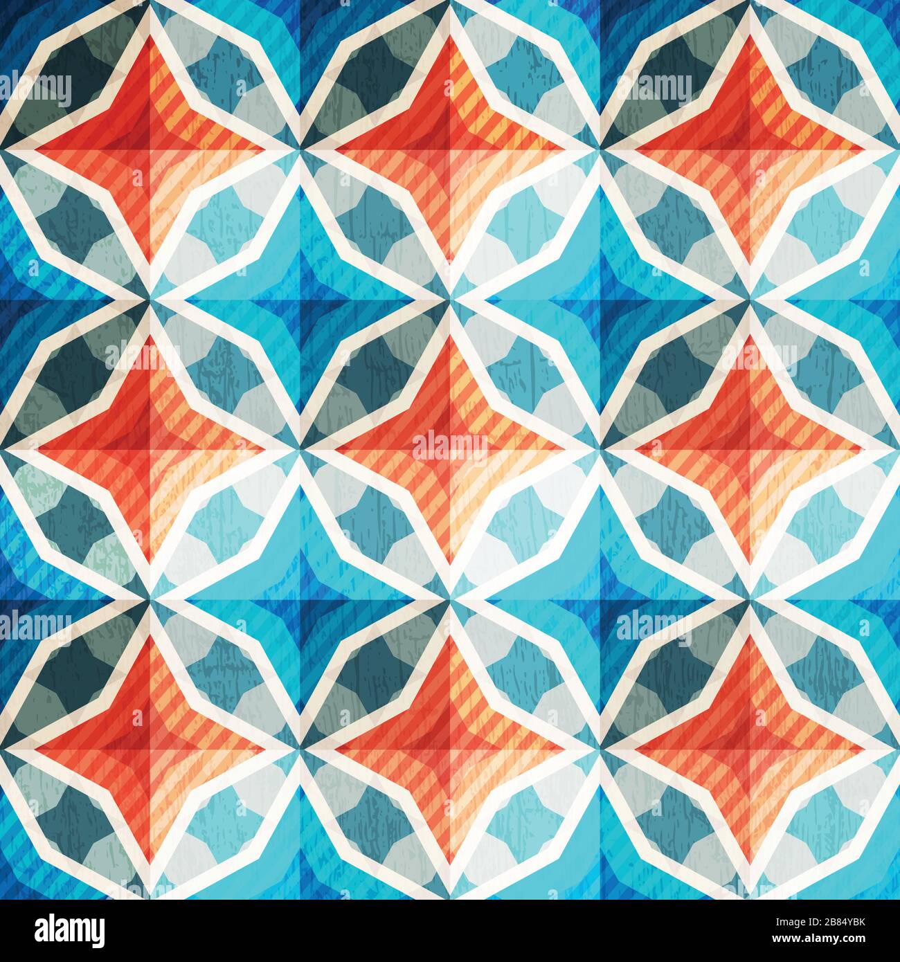 Mosaic Seamless Pattern With Grunge Effect Stock Vector Image And Art Alamy