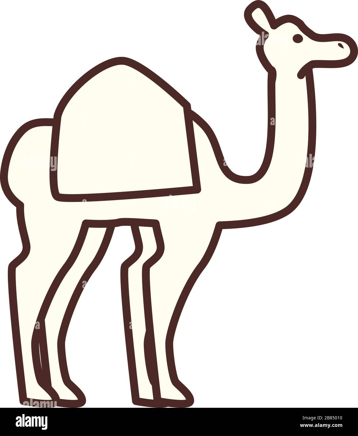 Cute camel line style icon design, Animal zoo life nature character ...