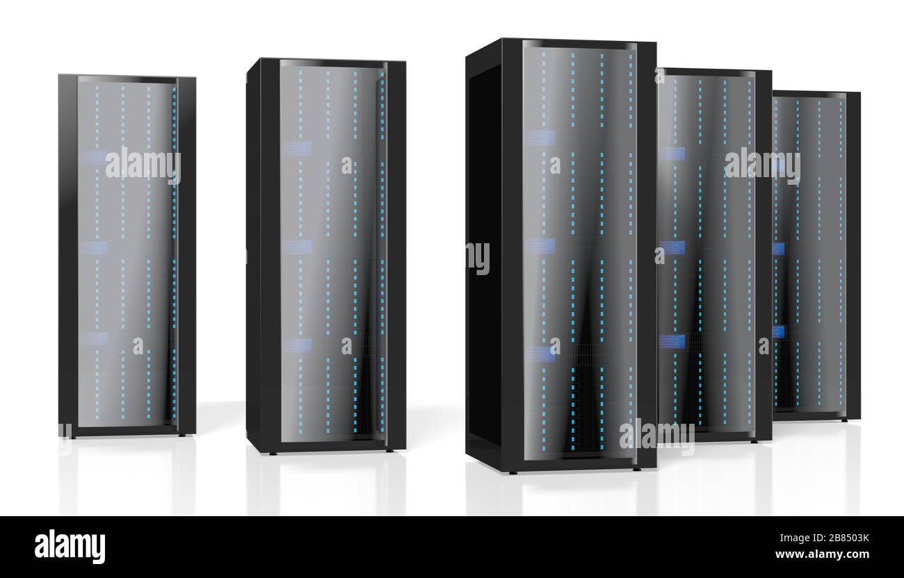 3D servers illustration - great for topics like storage, hosting, data ...