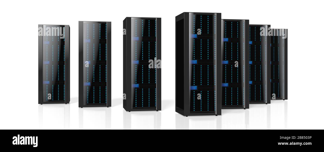 3D servers illustration - great for topics like storage, hosting, data ...
