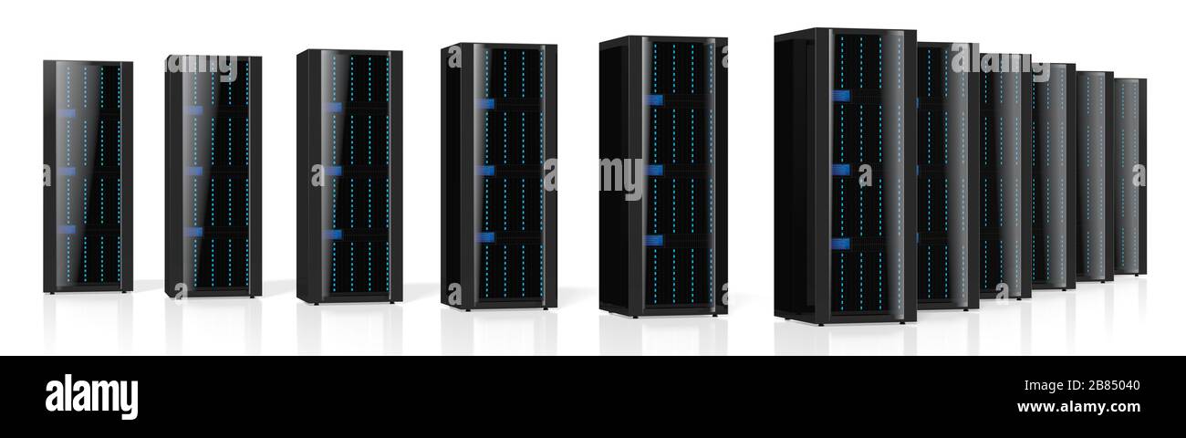 3D servers illustration - great for topics like storage, hosting, data ...