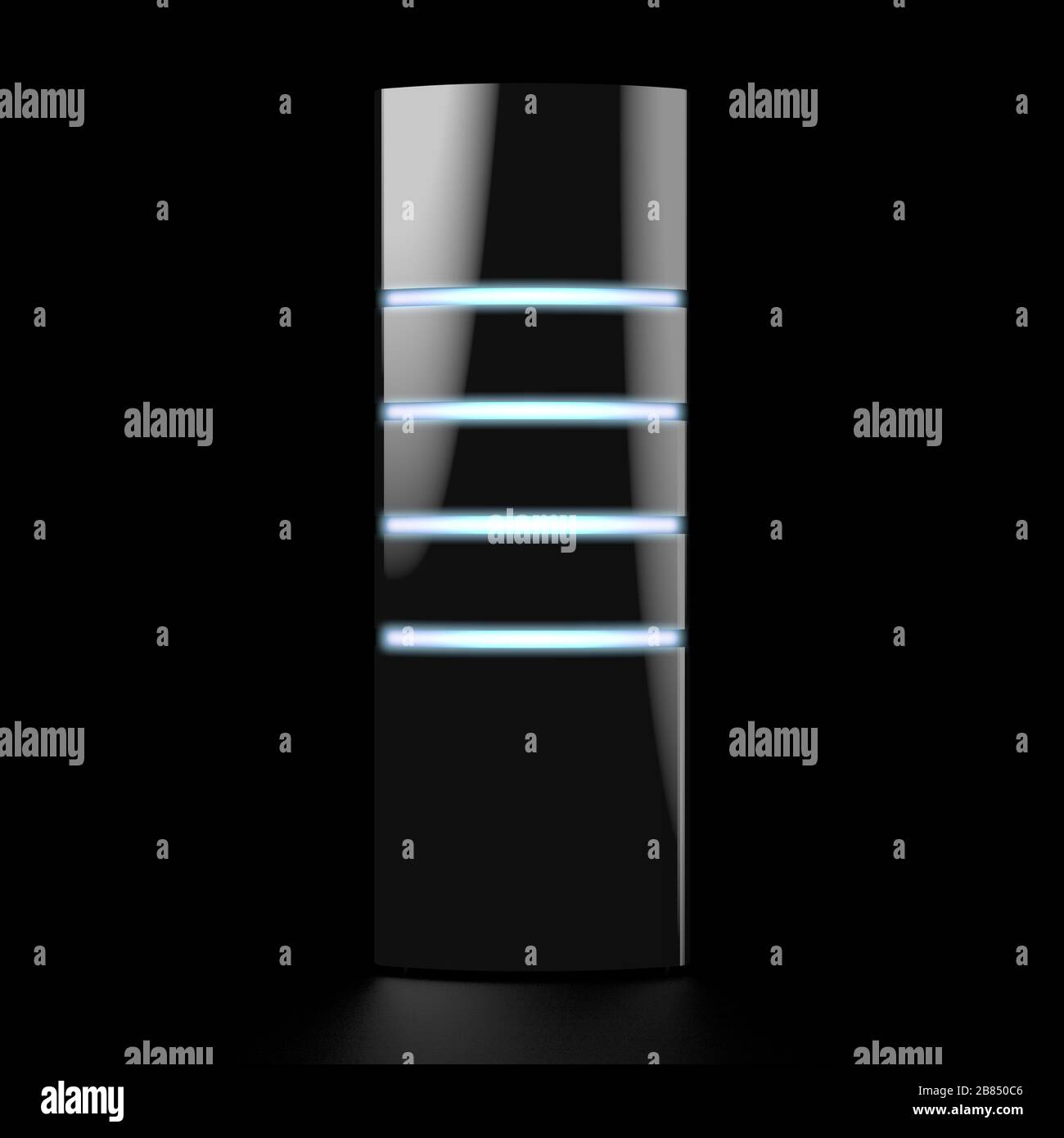 3D modern black server with LED lights - great for topics like ...
