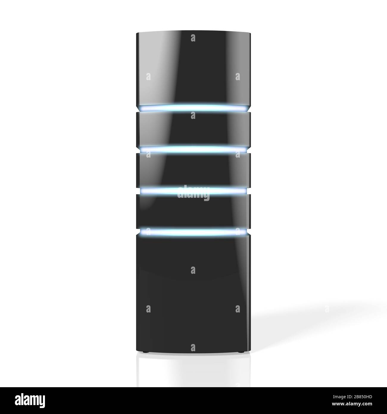 3D modern black server with LED lights - great for topics like ...