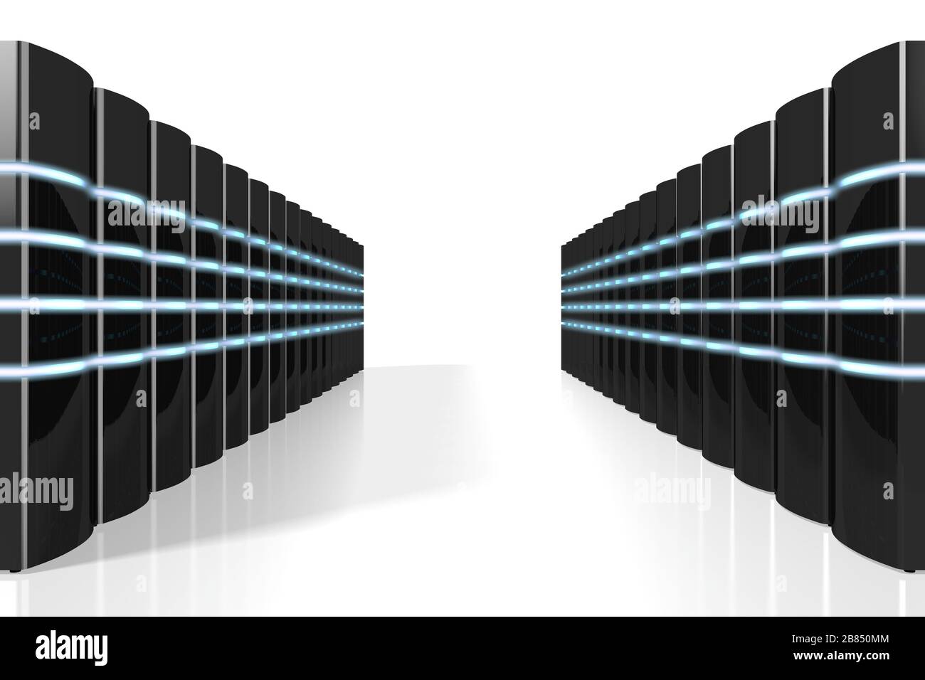 3D modern black servers with LED lights - great for topics like ...