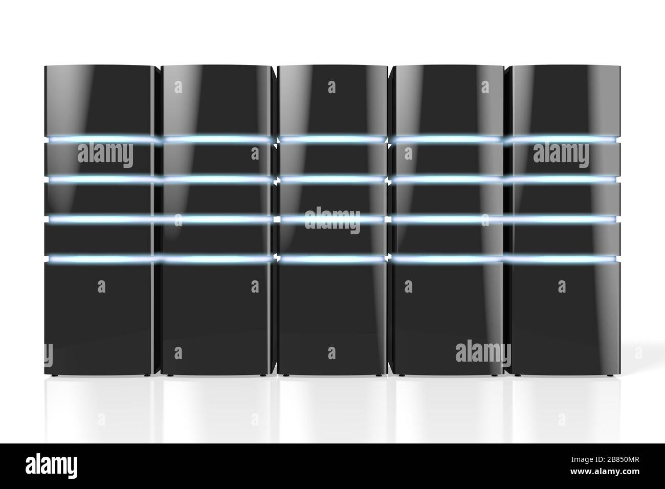 3D modern black servers with LED lights - great for topics like ...