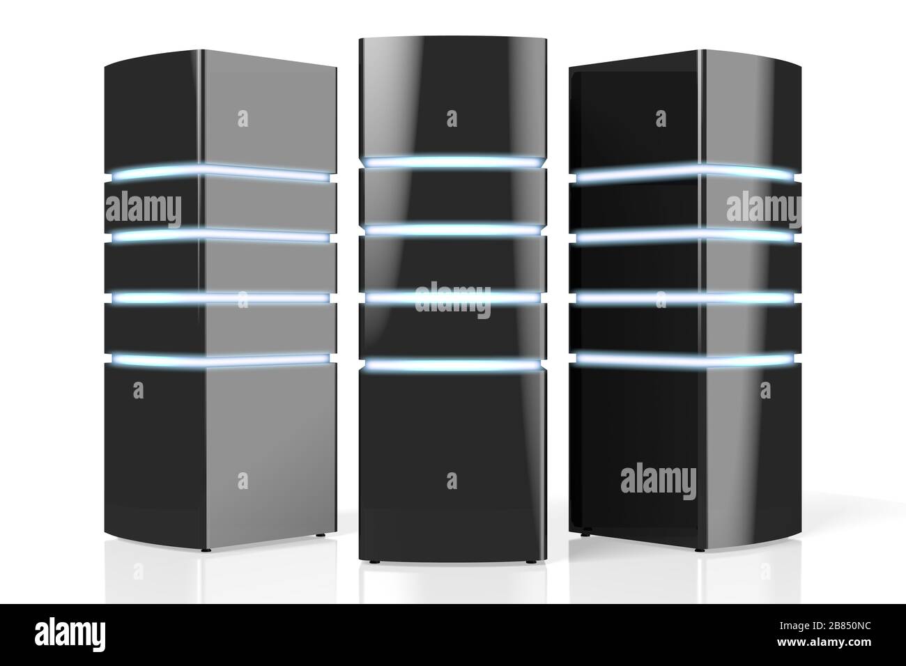 3D modern black servers with LED lights - great for topics like ...