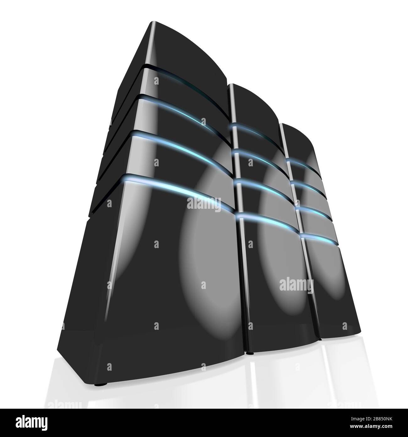 3D modern black servers with LED lights - great for topics like ...