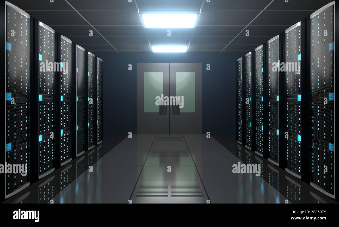 3D server room/ data center - storage, hosting concept Stock Photo - Alamy