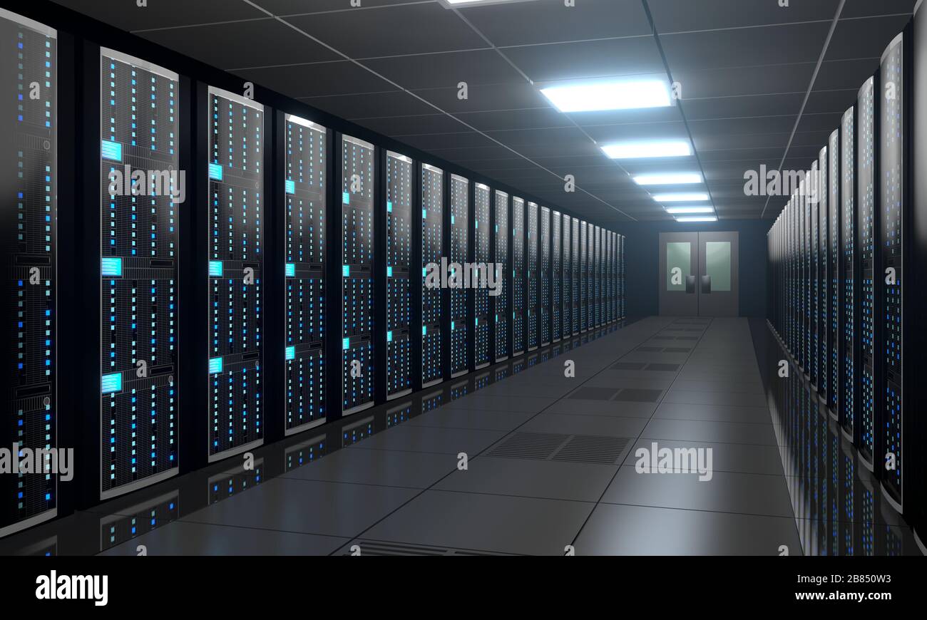 3D server room/ data center - storage, hosting concept Stock Photo - Alamy