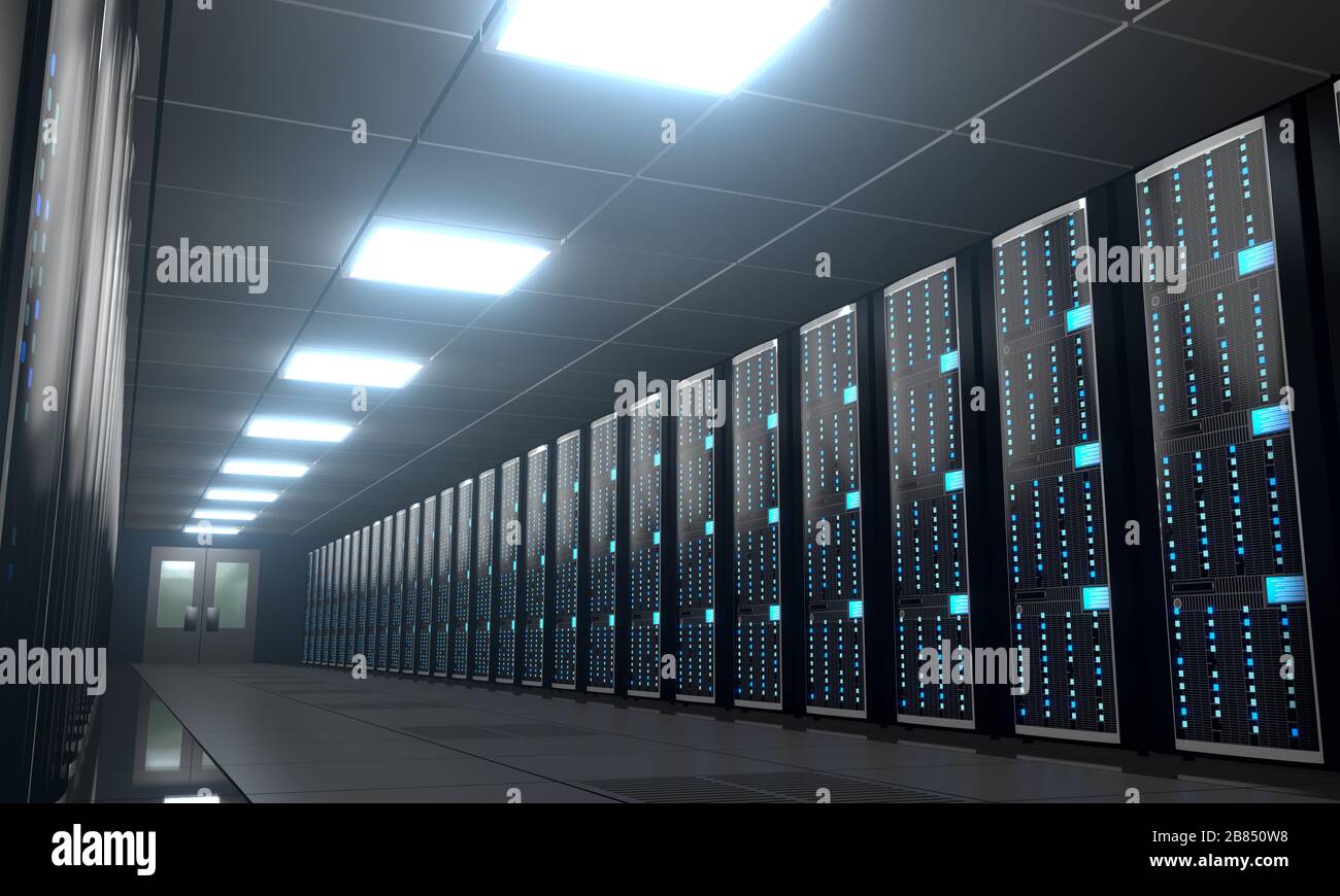 3D server room/ data center - storage, hosting concept Stock Photo - Alamy
