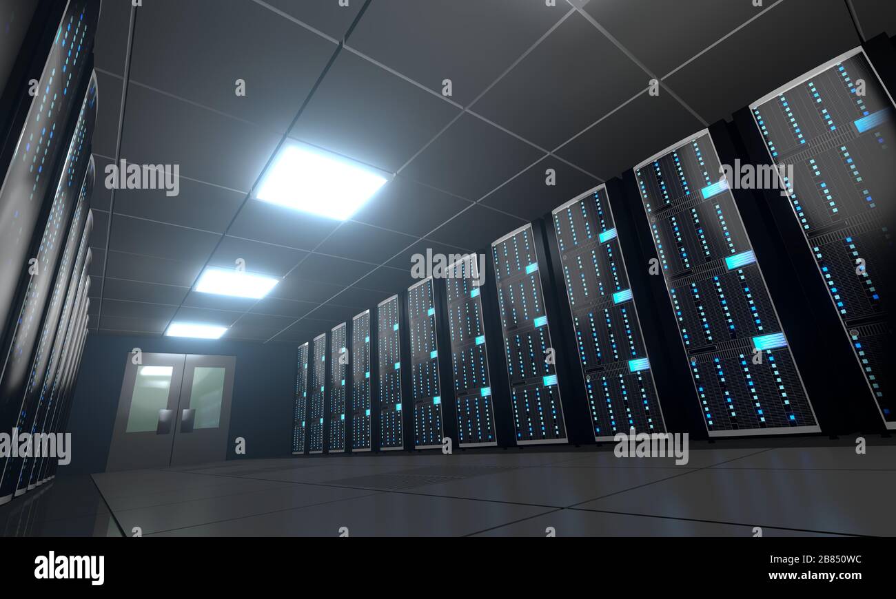 3D server room/ data center - storage, hosting concept Stock Photo - Alamy