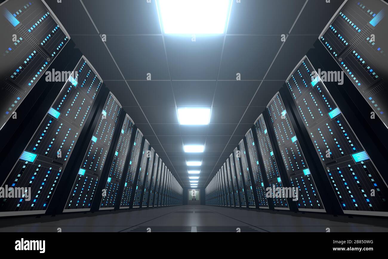 3D server room/ data center - storage, hosting concept Stock Photo - Alamy