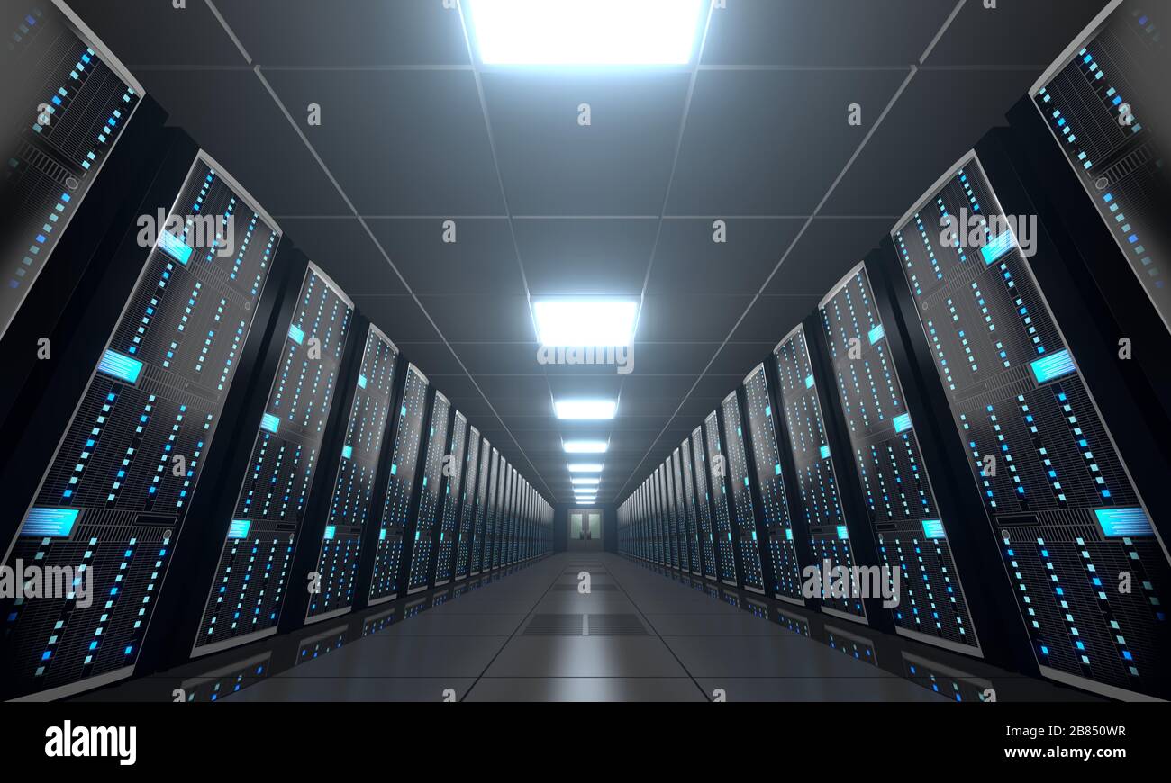 3D server room/ data center - storage, hosting concept Stock Photo - Alamy