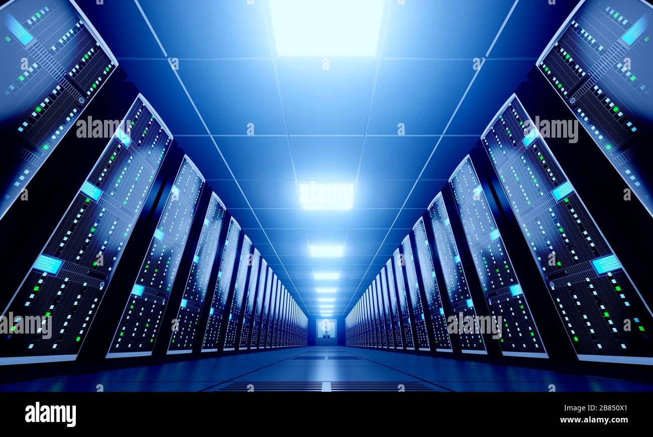 3D server room/ data center - storage, hosting concept Stock Photo - Alamy