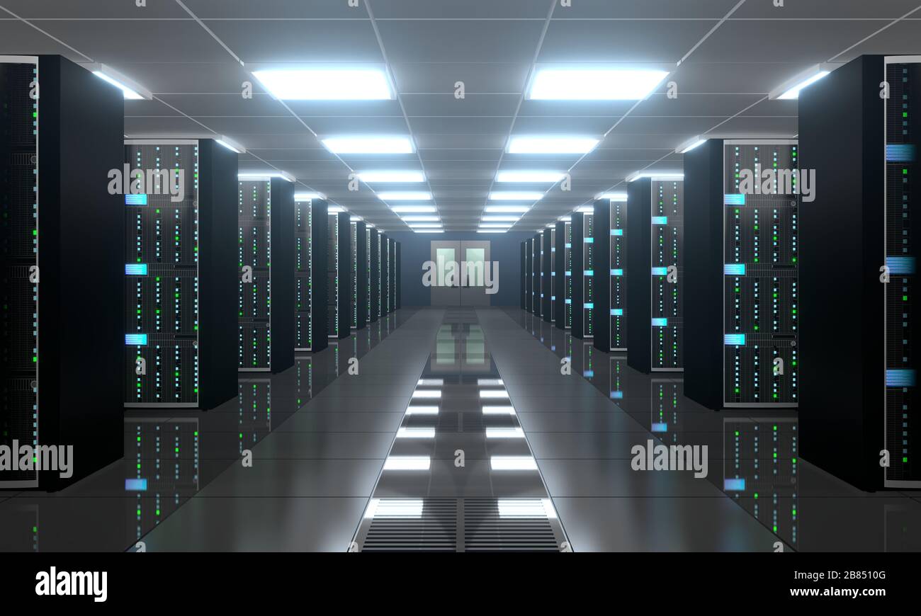3D server room/ data center - storage, hosting concept Stock Photo - Alamy
