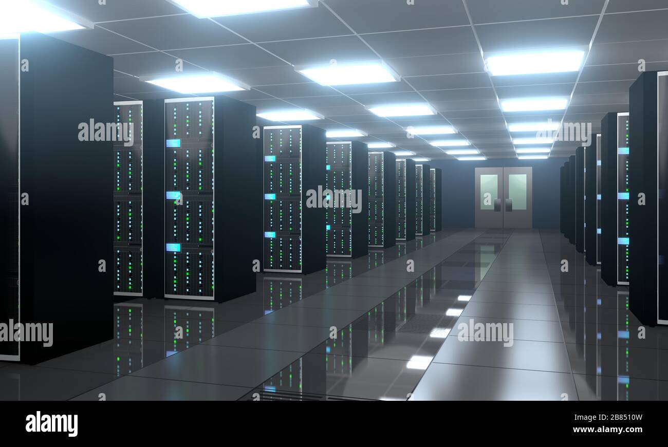 3D server room/ data center - storage, hosting concept Stock Photo - Alamy